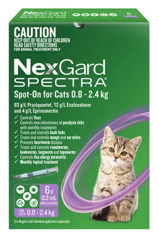 NEXGARD Spectra for Kittens and Cats Purple 0.8-2.4kgs – Petcare Warehouse